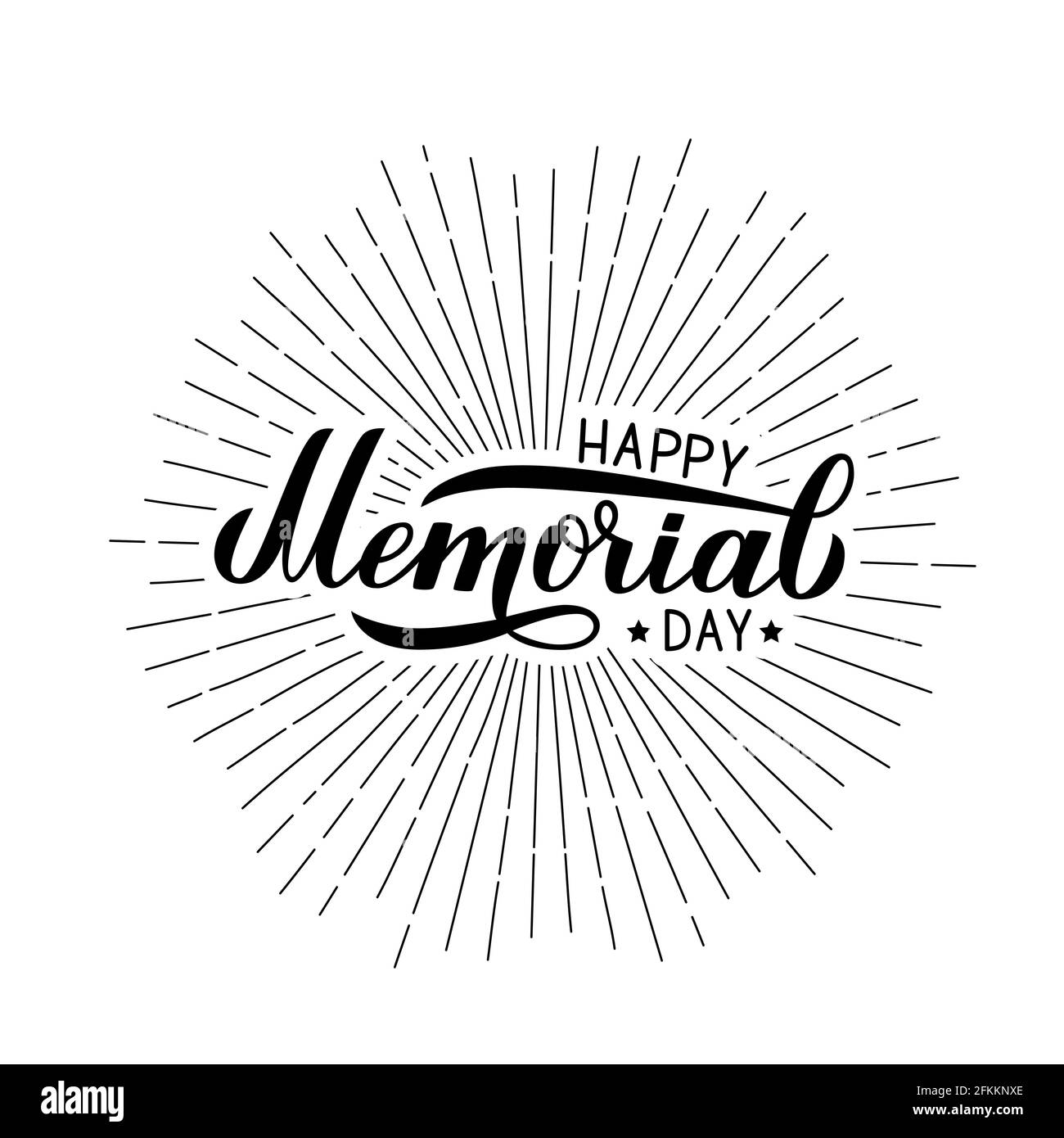 Happy Memorial Day calligraphy hand lettering. American patriotic ...