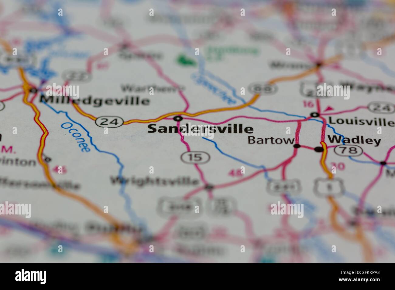 Sandersville Georgia Map High Resolution Stock Photography and Images ...
