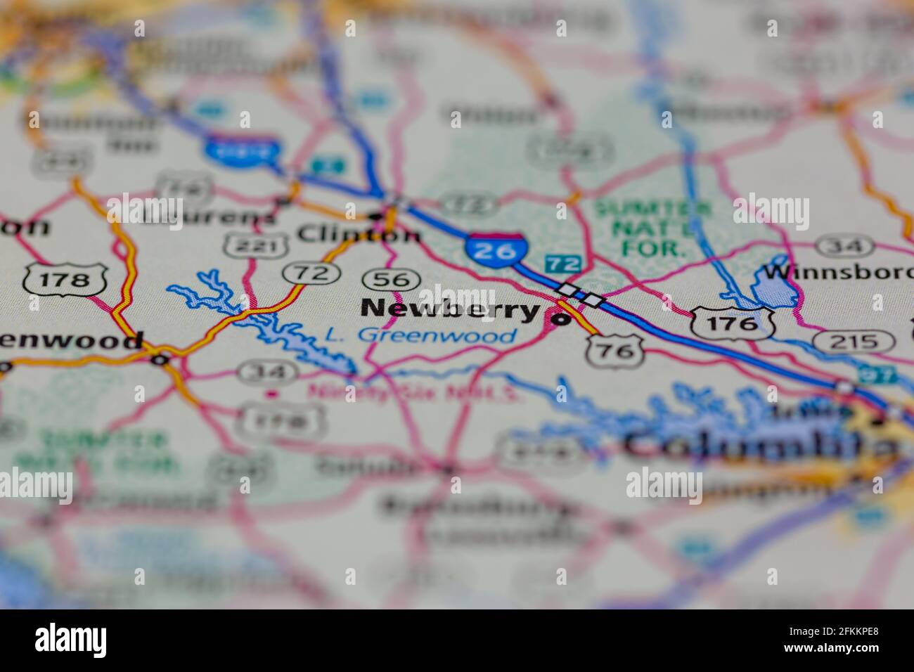 Newberry Georgia USA Shown on a Geography map or road map Stock Photo ...