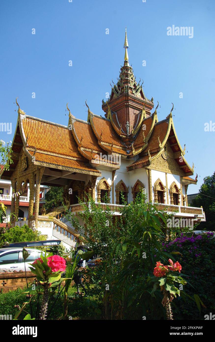 Buddhist temple, Wat Buppharam, Chiang Mai, Thailand, Asia Stock Photo ...
