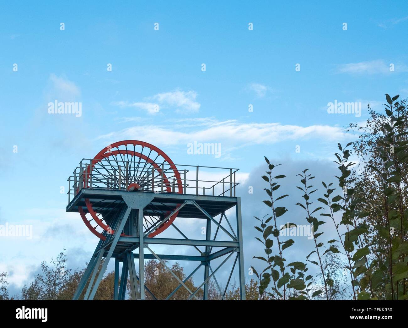 Old pit head winding wheel hi-res stock photography and images - Alamy