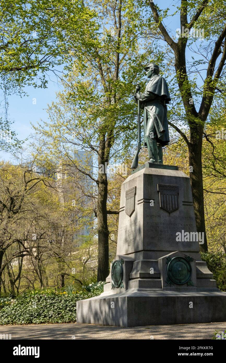 7th Regimental Memorial, Union Army, Civil War. Central Park, NYC Stock ...