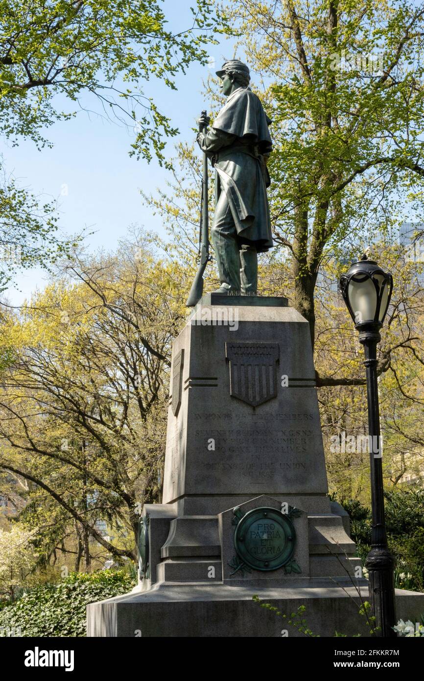 7th Regimental Memorial, Union Army, Civil War. Central Park, NYC Stock ...