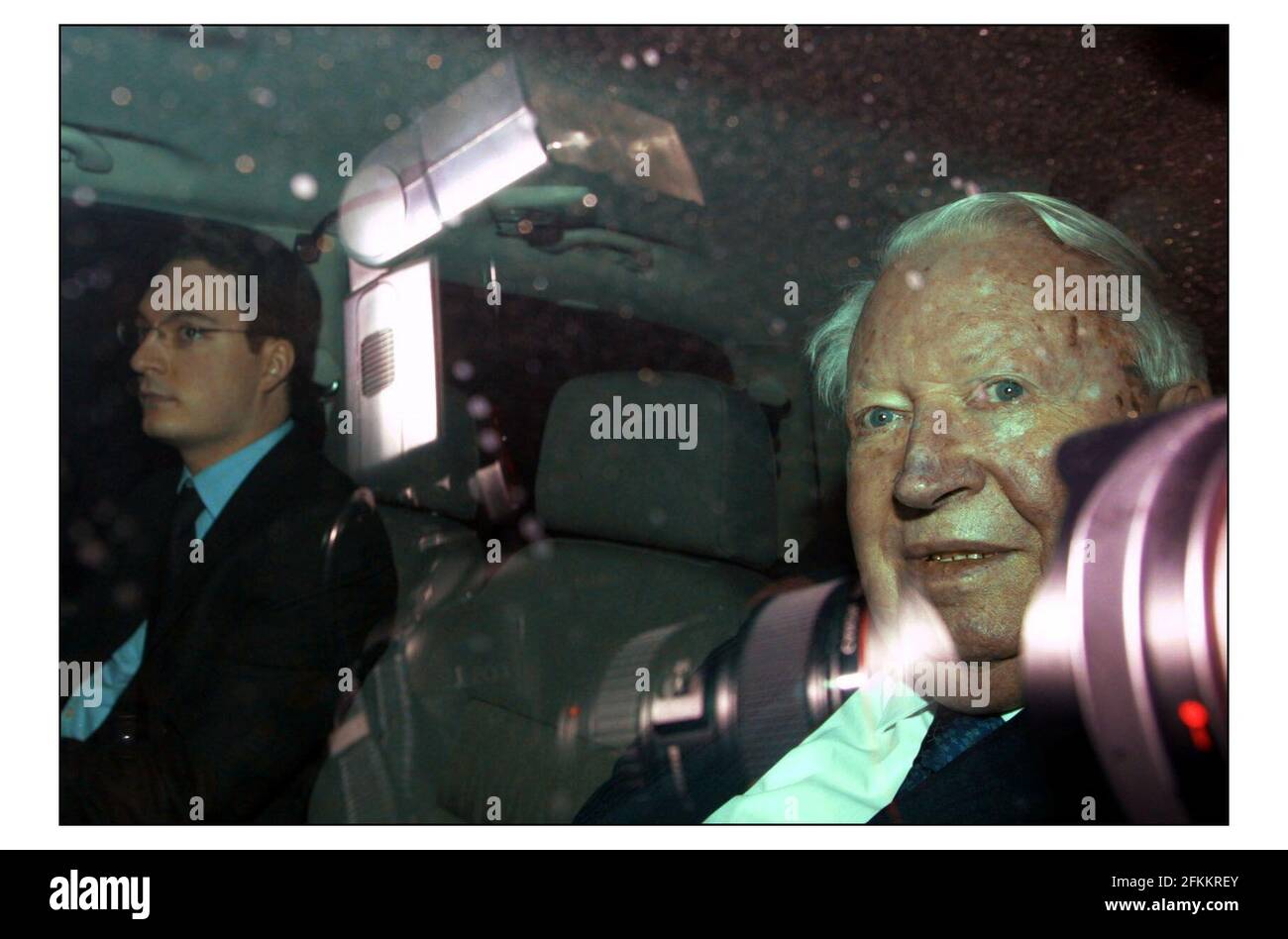 Sir Edward Heath photographed leaving the Central Methodist Hall in ...