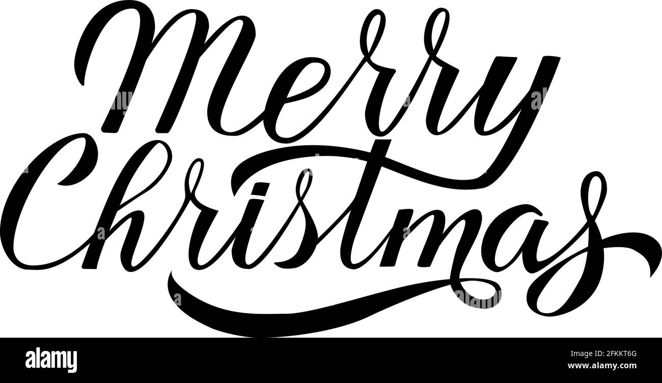 Merry Christmas calligraphy lettering isolated on white. Celebration ...