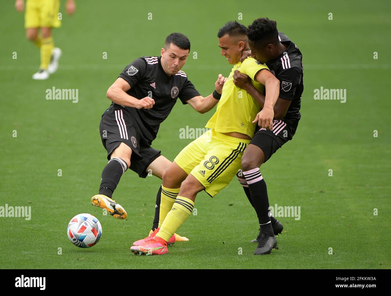 May 2, 2021: Inter Miami CF midfielder Lewis Morgan (7) and Inter Miami ...