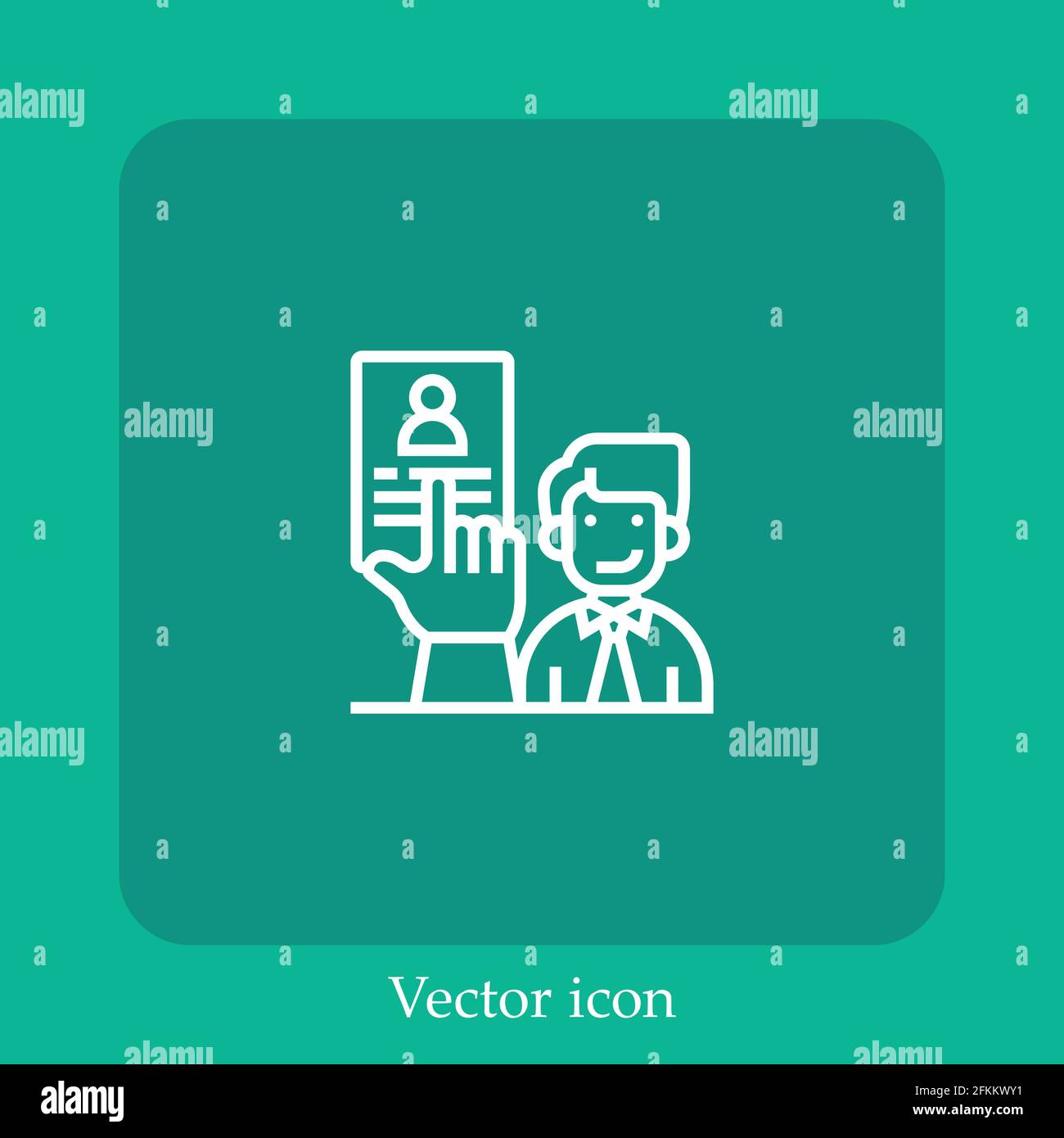 recruit vector icon linear icon.Line with Editable stroke Stock Vector ...