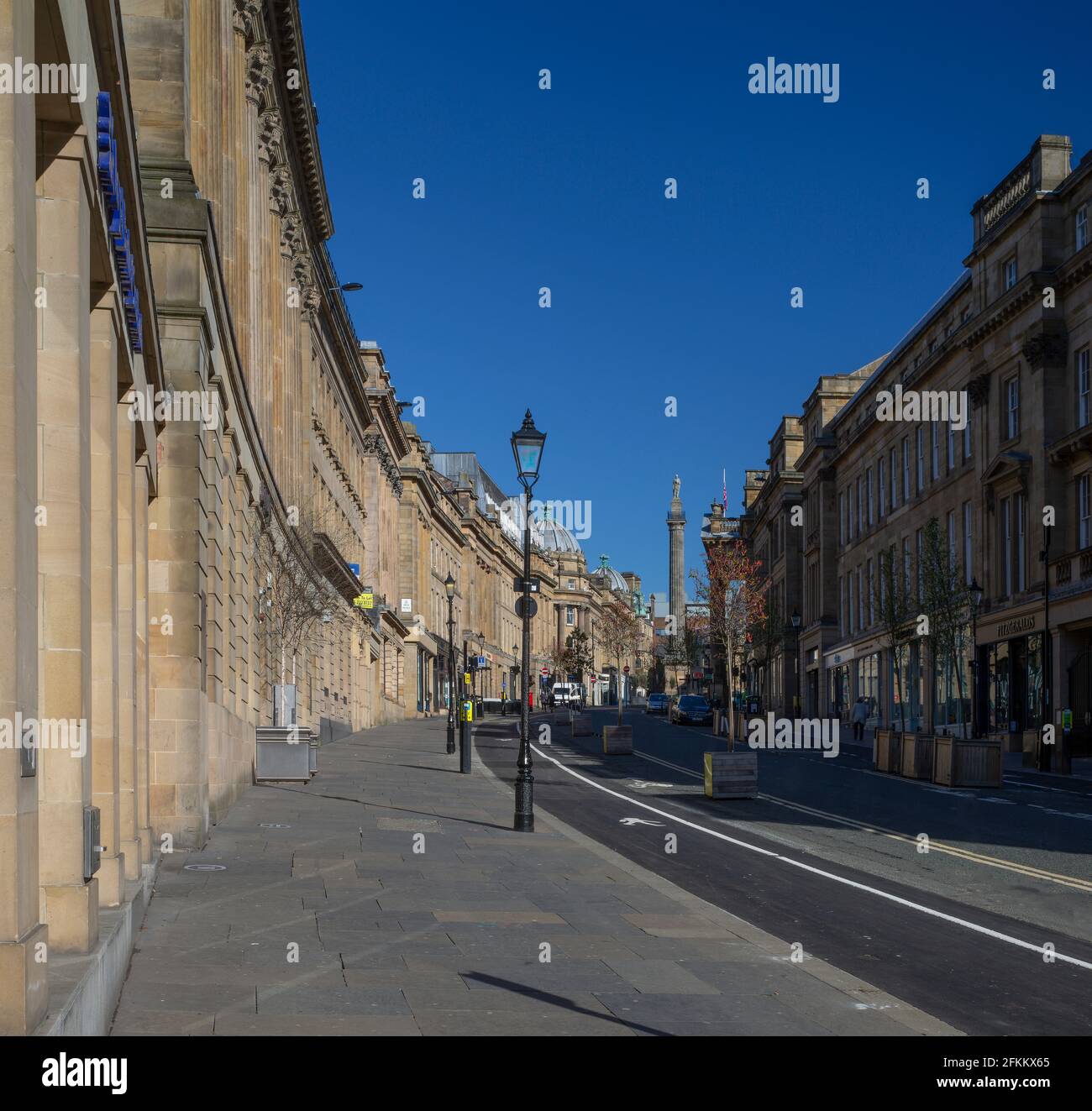 Daytime view looking along Grey Street, Newcastle upon Tyne, North East ...