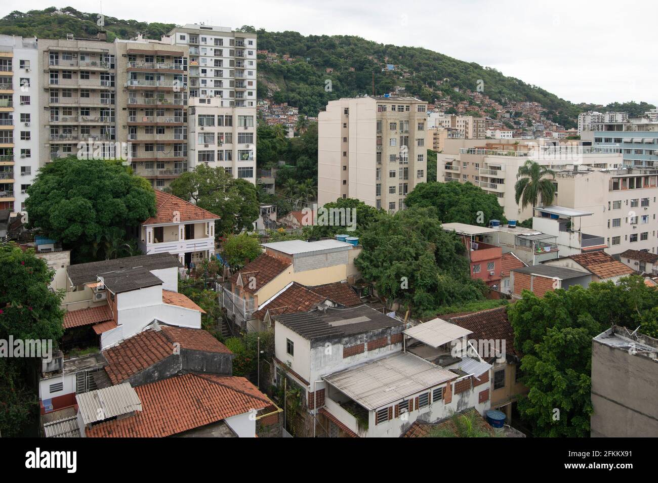 social contrast in an urban area of the city of Rio de Janeiro, showing ...