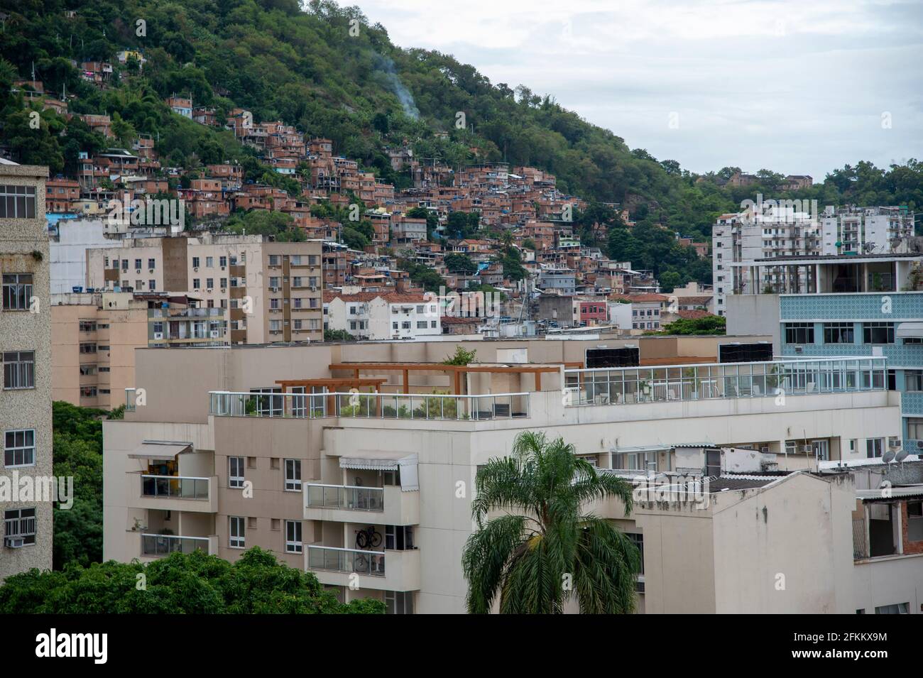 social contrast in an urban area of the city of Rio de Janeiro, showing ...
