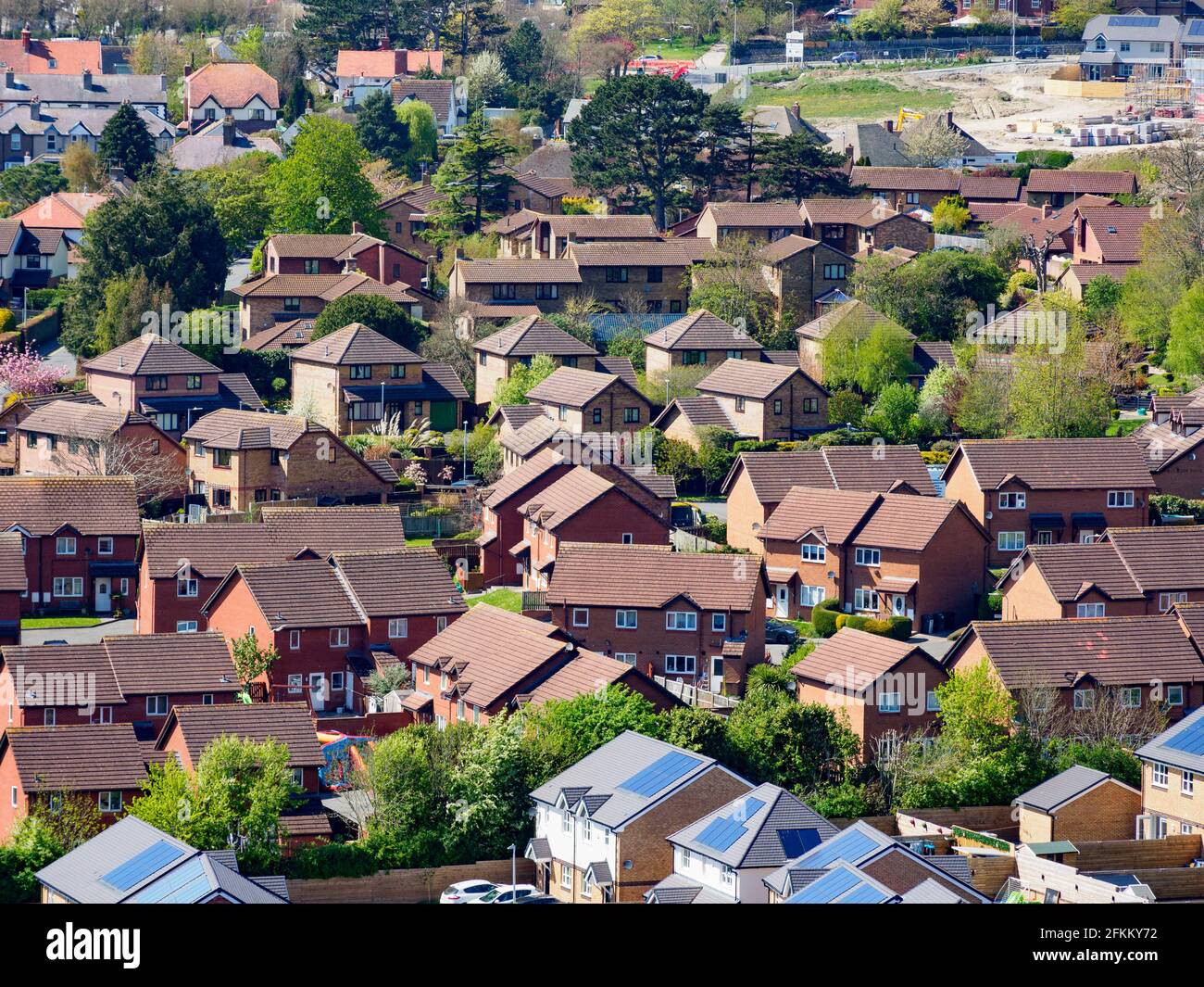 rood top view of house estate modern homes Stock Photo - Alamy