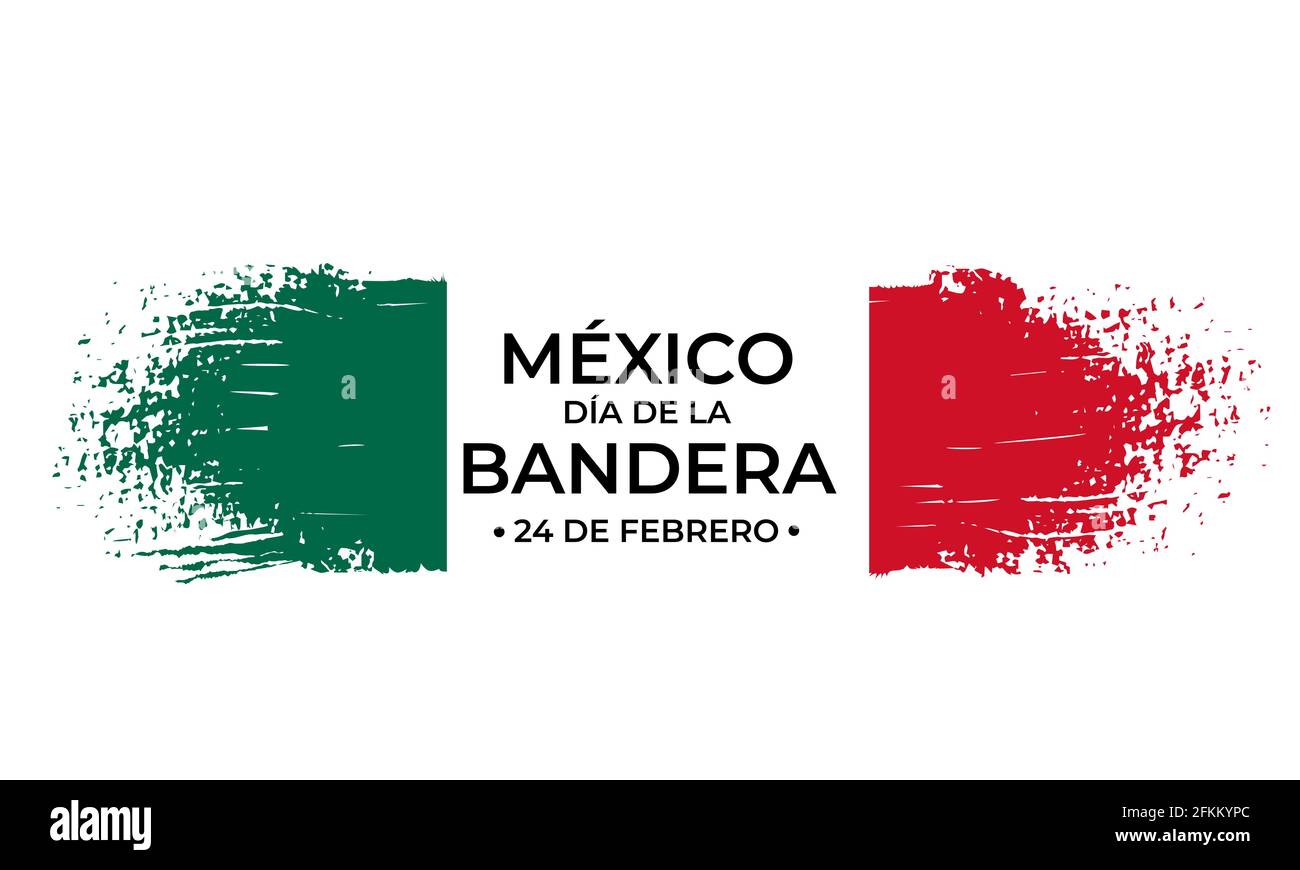 Mexico Flag Day typography poster in Spanish. National holiday ...