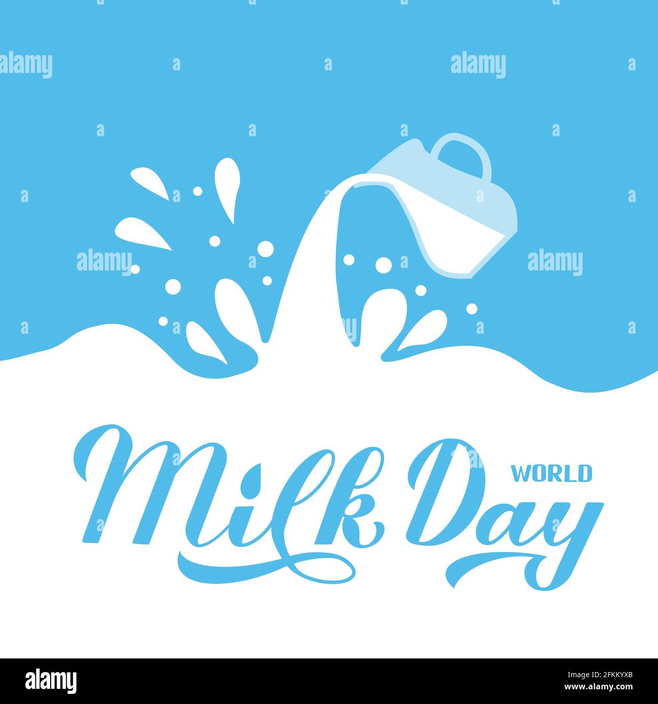 World Milk Day calligraphy hand lettering with splashes and drops ...