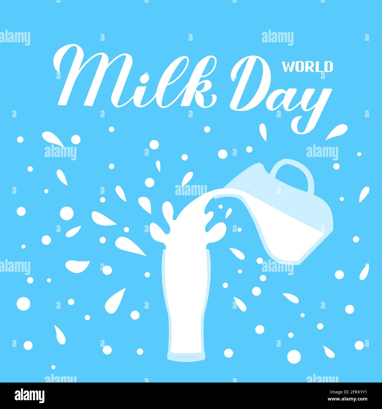World Milk Day calligraphy hand lettering with splashes and drops ...