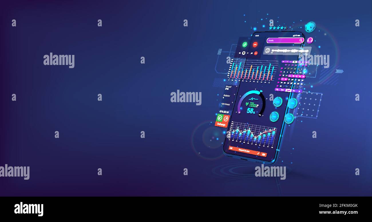 Mobile App with colored design. Creation of a mobile application ...