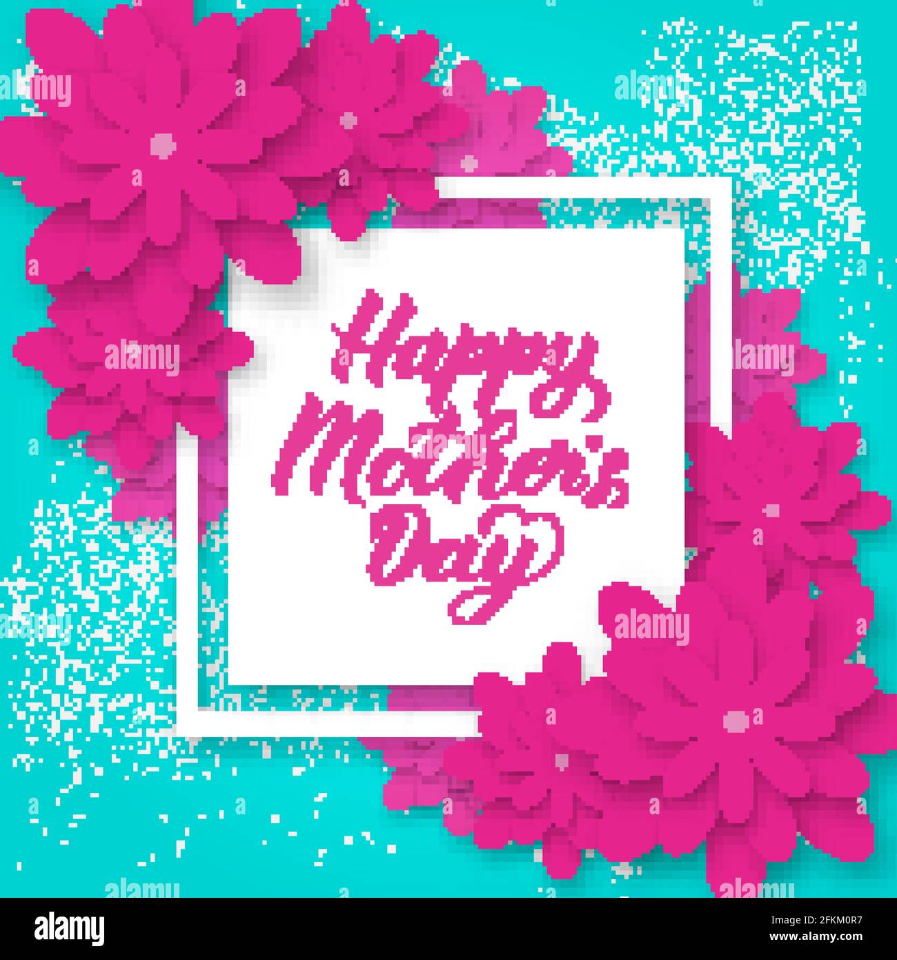 Happy Mother s Day calligraphy lettering with colorful spring flowers ...