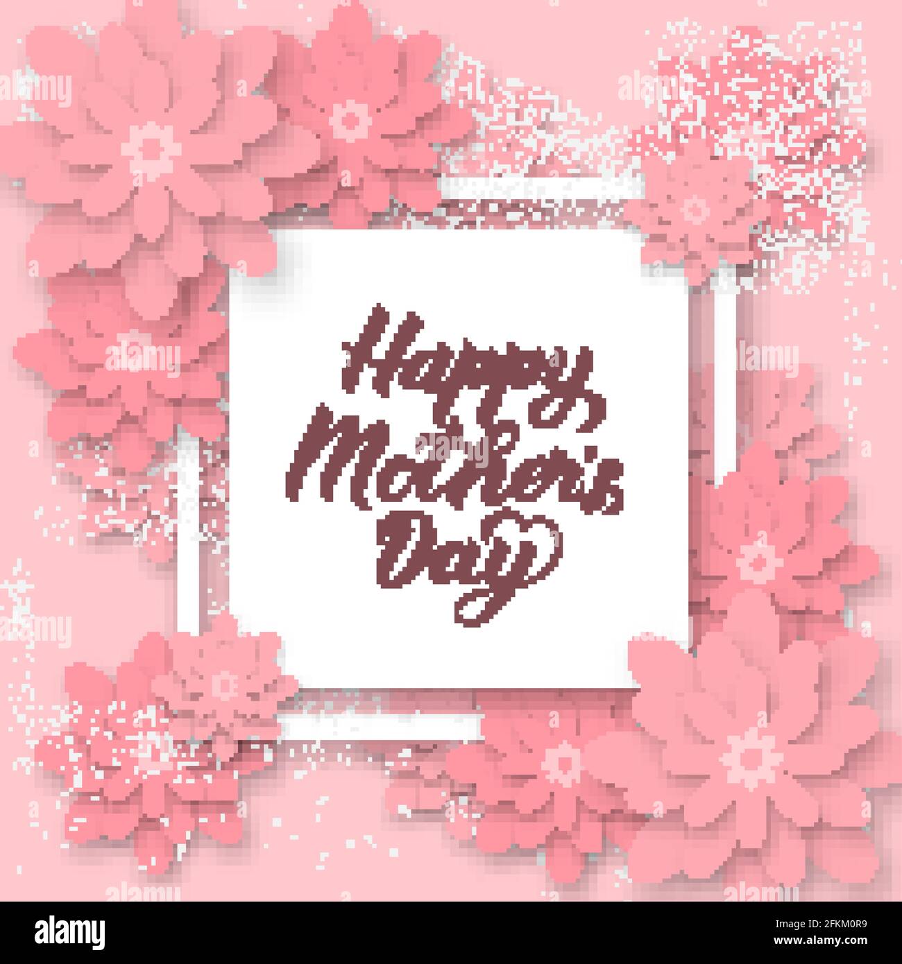 Happy Mother s Day calligraphy lettering with colorful spring flowers ...