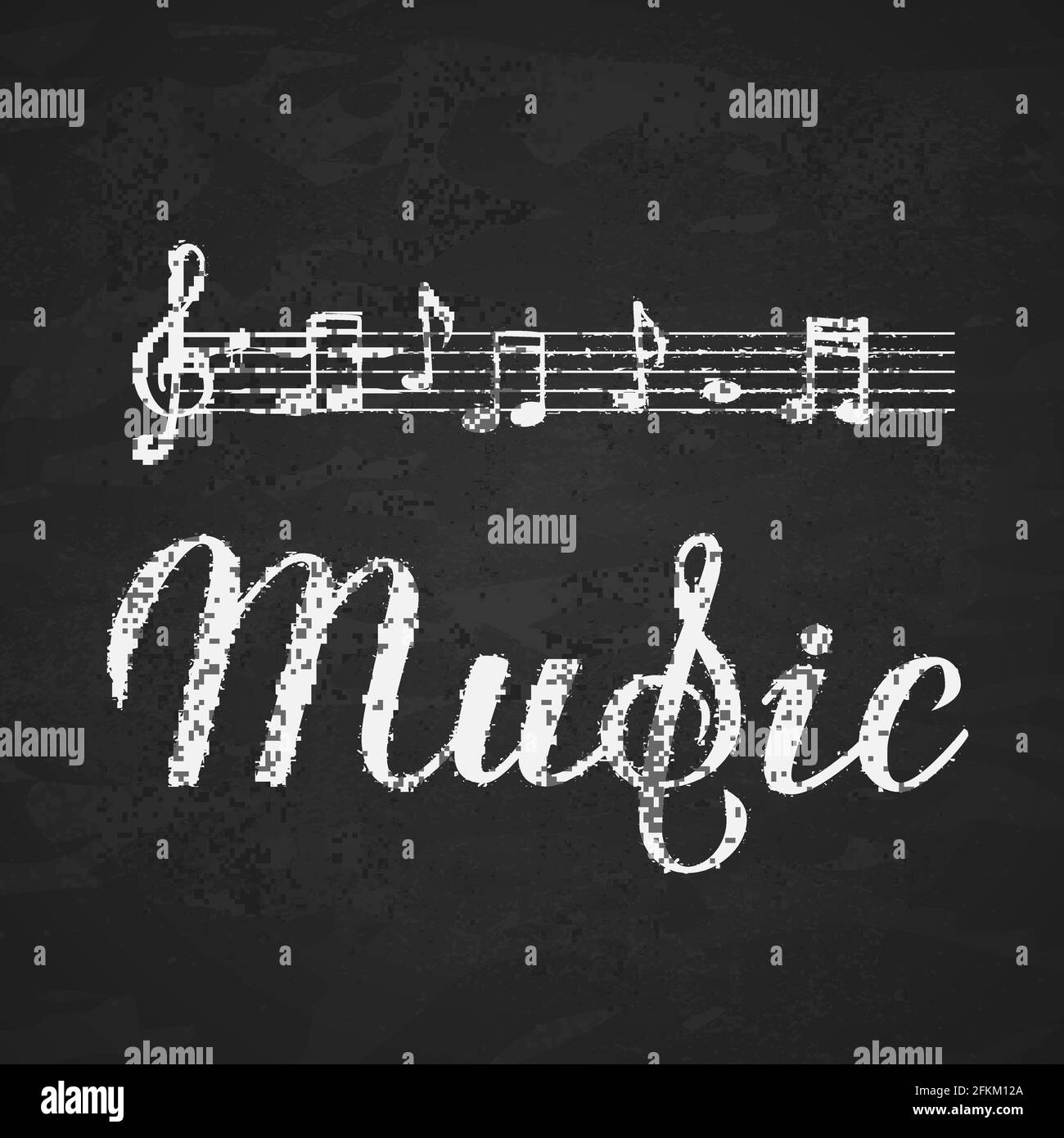 Music calligraphy hand lettering on chalkboard. Karaoke bar sign ...