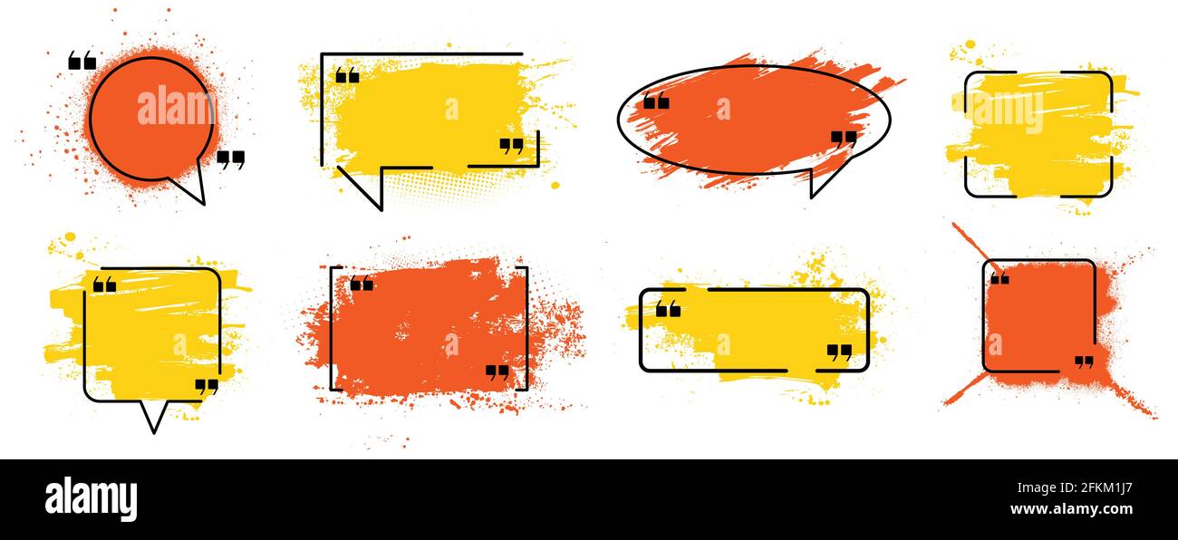 Orange and yellow paint compositions with frame, text box. Quote box ...