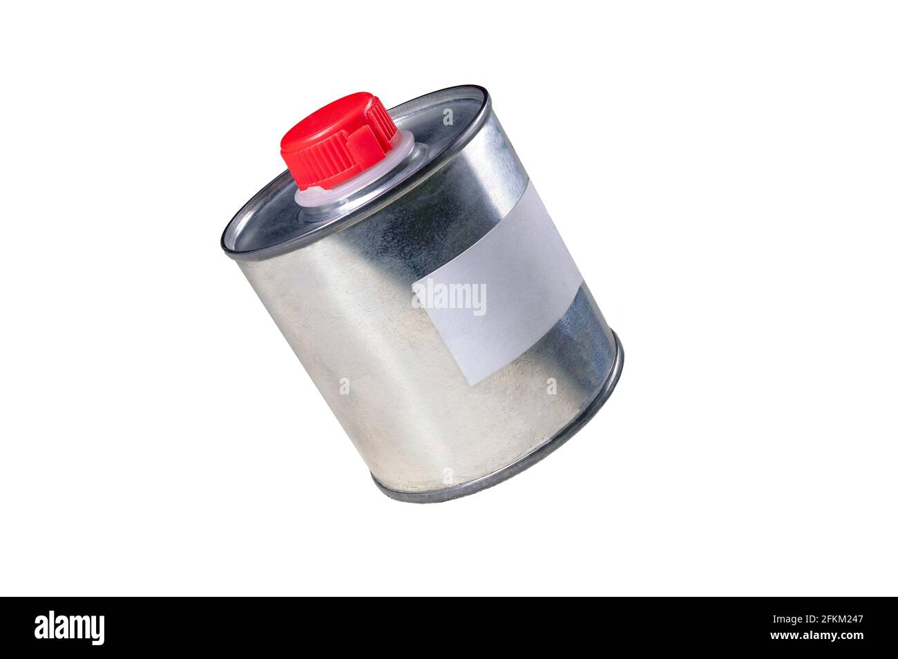 Metal can for storing the solvent. Container for chemical preparations ...