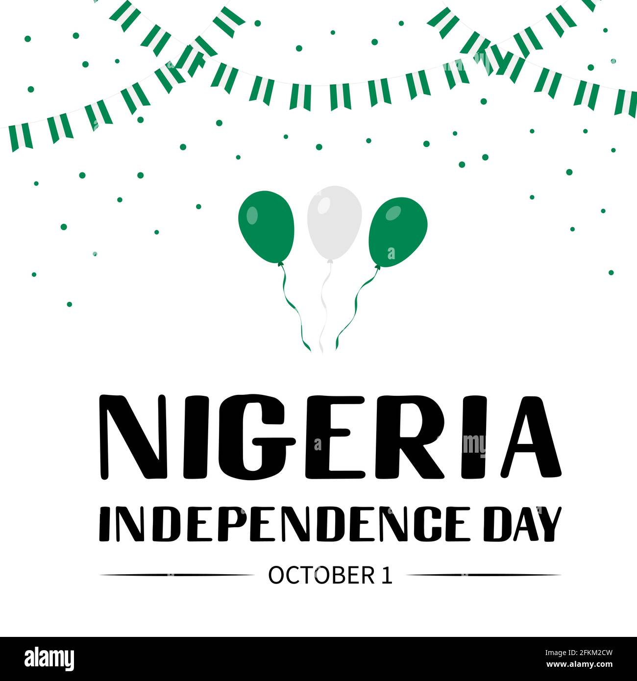 Nigeria Independence Day typography poster. Nigerian holiday celebrated ...