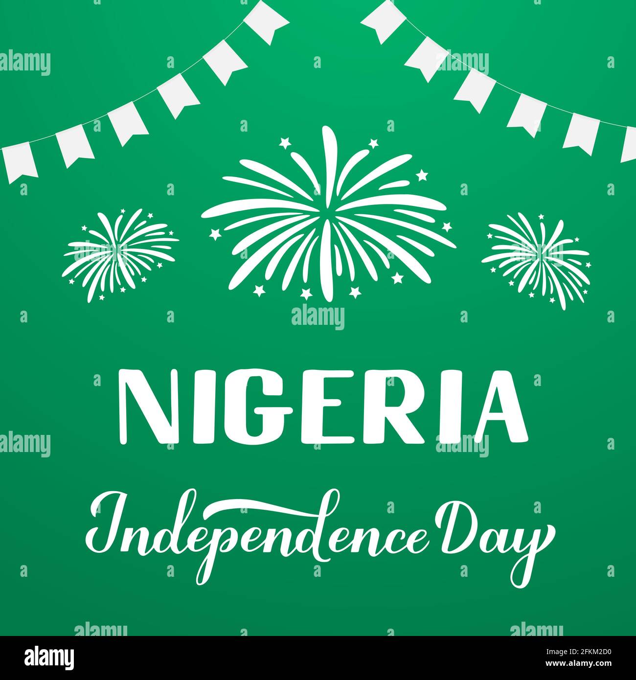 Nigeria Independence Day calligraphy hand lettering. Nigerian holiday ...