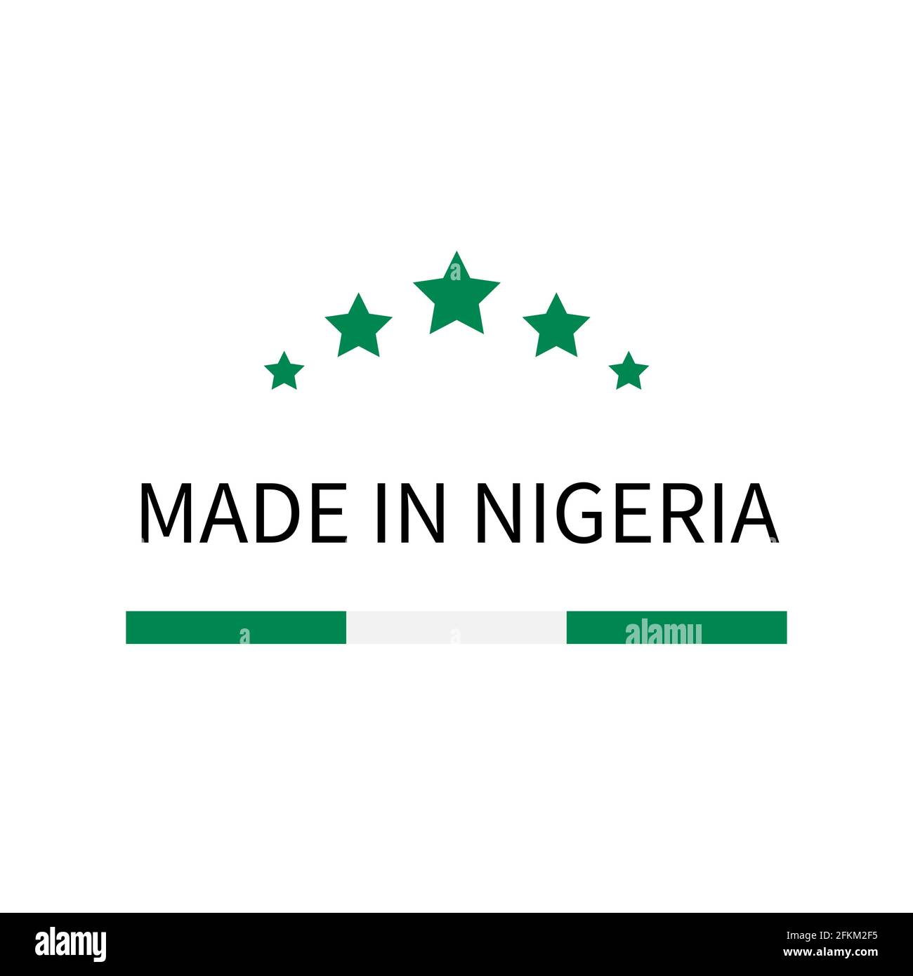 Made in Nigeria label. Quality mark vector icon isolated on white ...