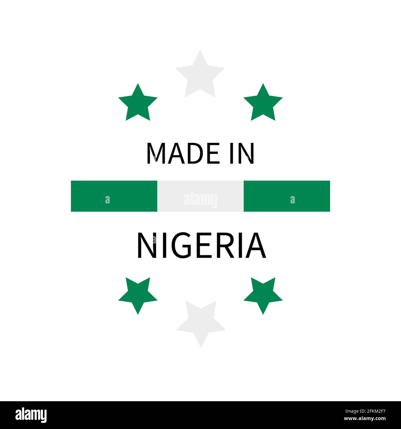 Made in Nigeria label. Quality mark vector icon isolated on white ...