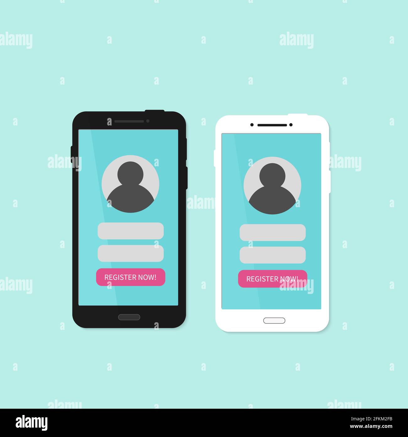 Registration new account. Sign in page on smartphone screen. Mobile ...