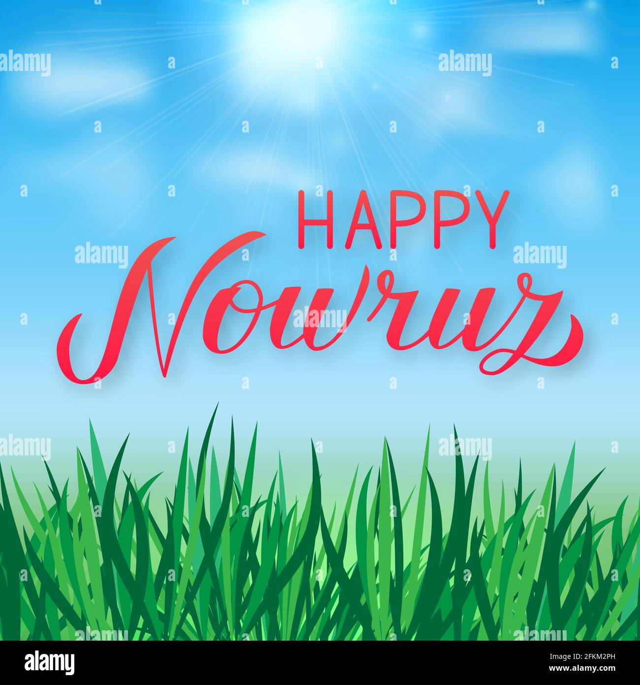 Happy Nowruz hand lettering. Iranian or Persian new year sign. Spring ...