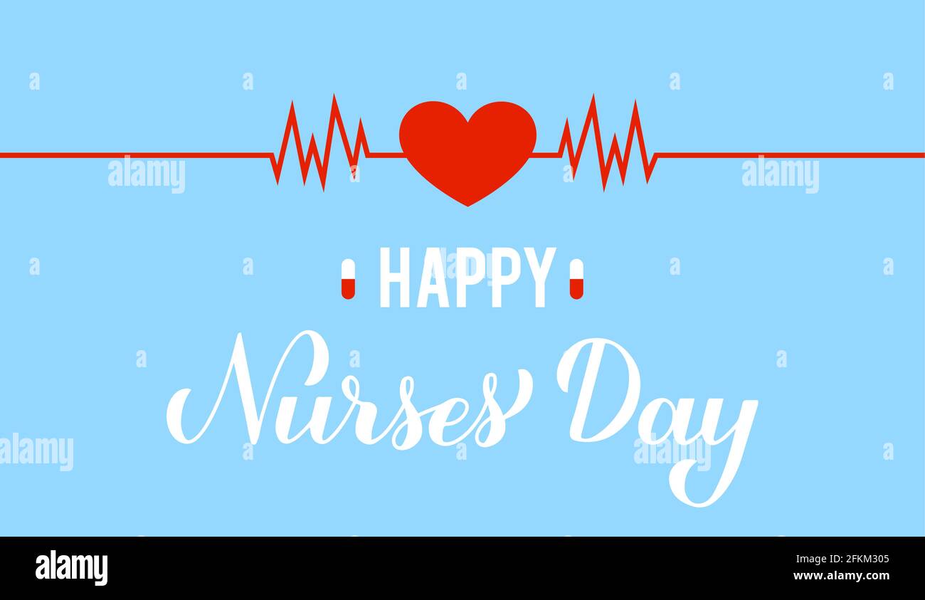 Happy Nurses day calligraphy hand lettering. Easy to edit vector ...