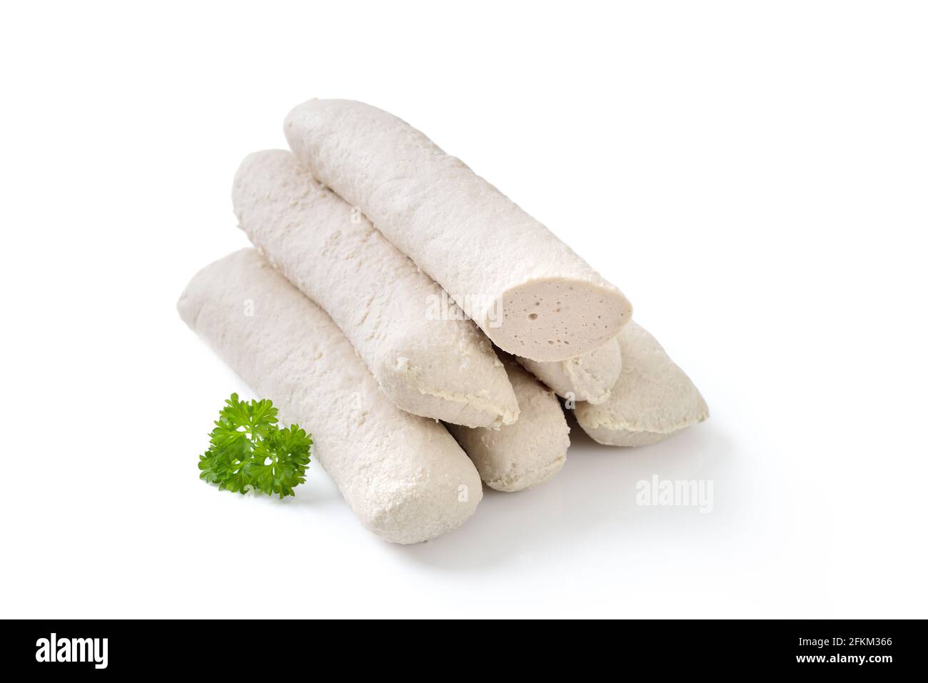 Raw Bavarian sausages, so-called Wollwurst, a specialty similar to the ...