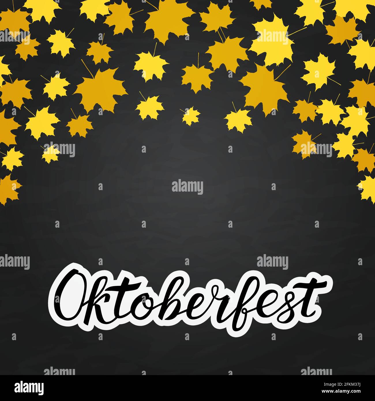 Lettering Oktoberfest written with brush on chalkboard background ...