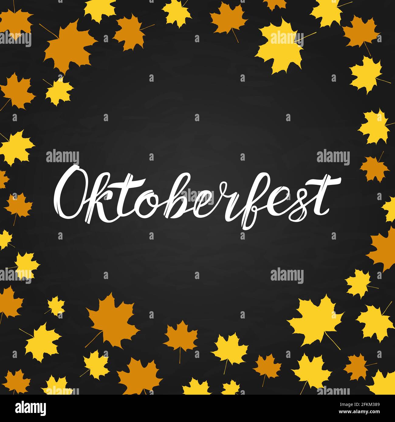 Lettering Oktoberfest written with brush on chalkboard background ...