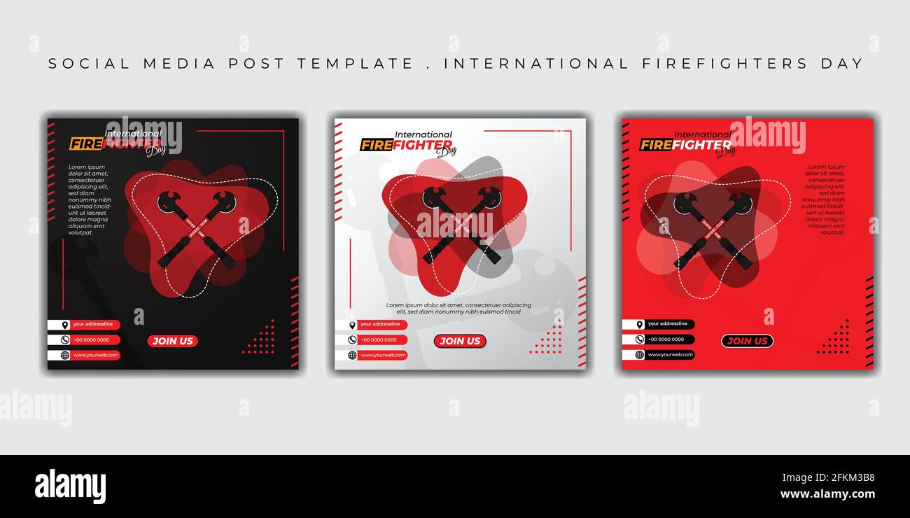 International firefighters day design. set of social media post ...