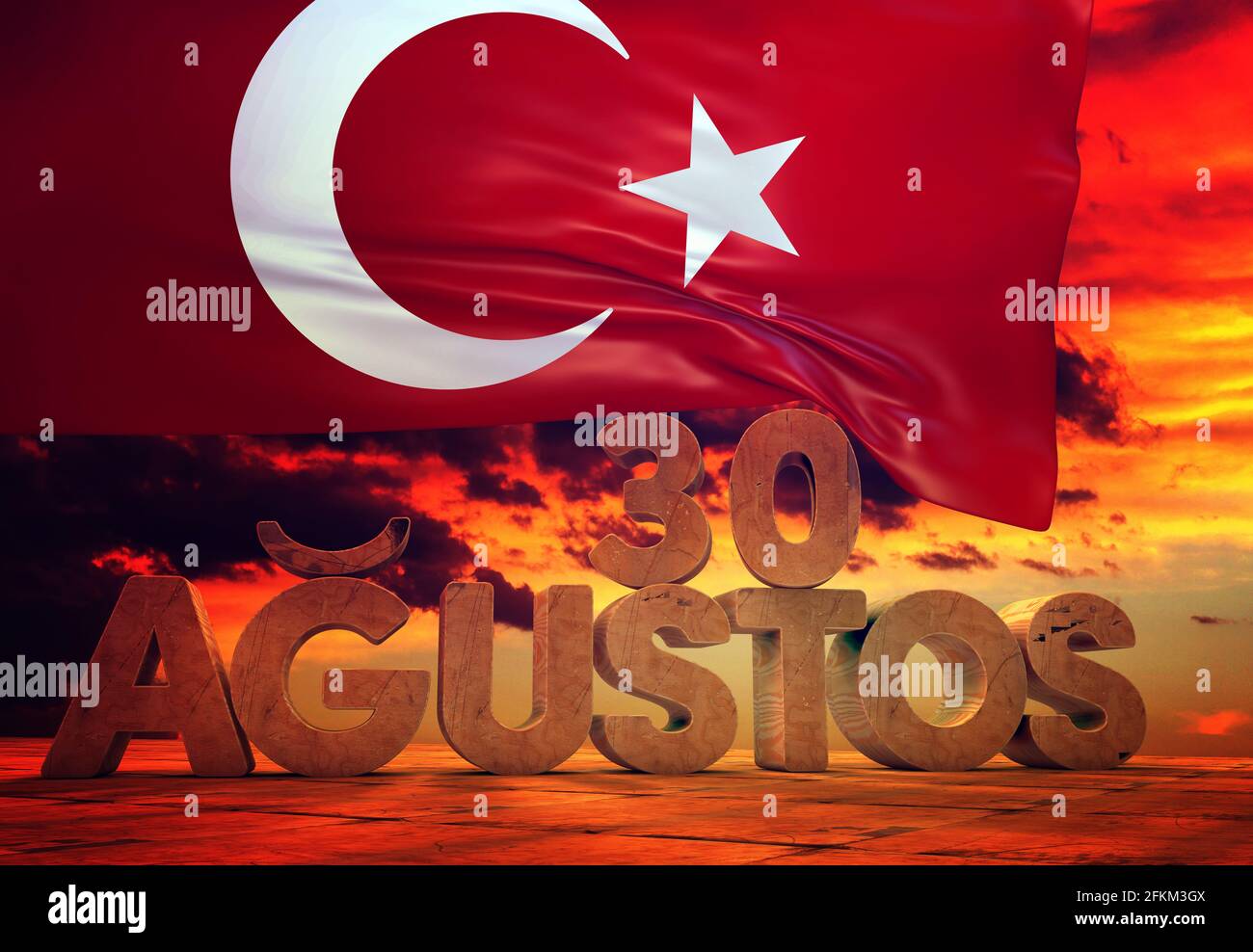 Turkish Flag, Flag design and presentation study - Turkey : 3D ...