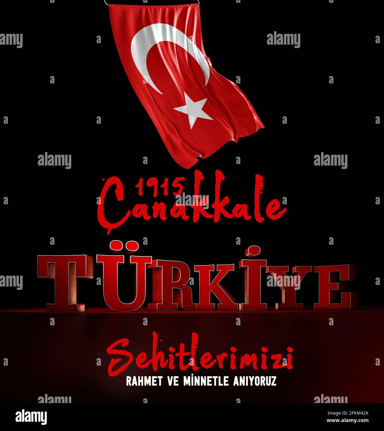 Turkish Flag, Flag design and presentation study - Turkey : 3D ...