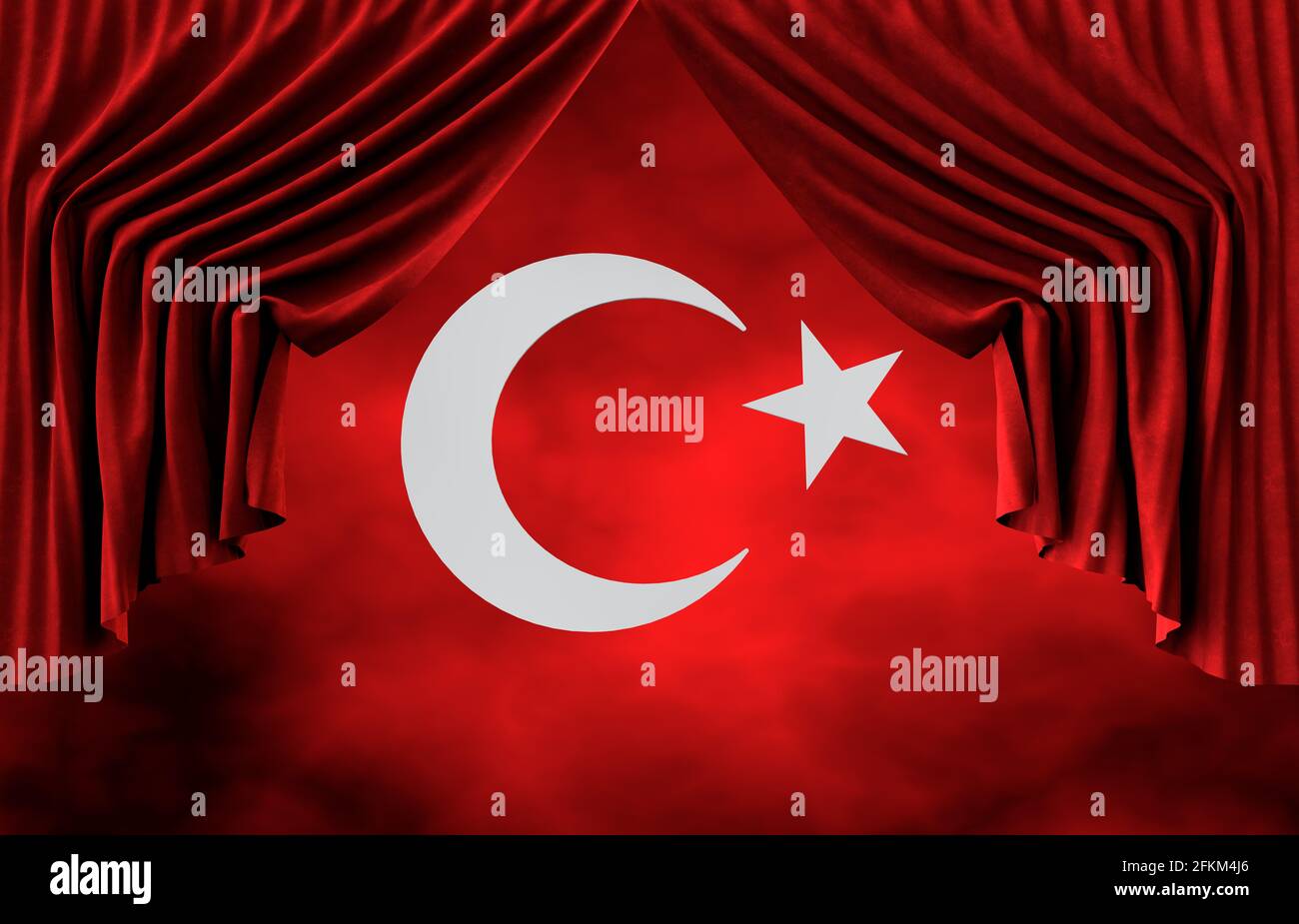Turkish Flag, Flag design and presentation study - Turkey : 3D ...