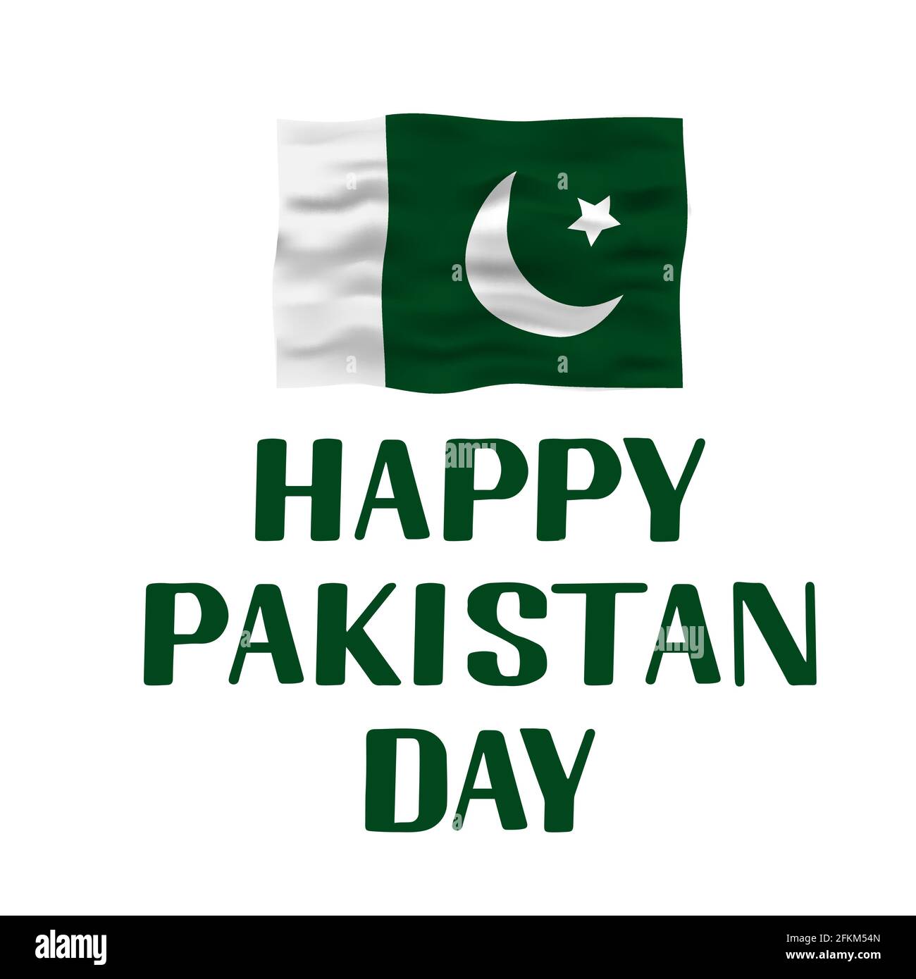 Happy Pakistan Day lettering with flag isolated on white. National ...