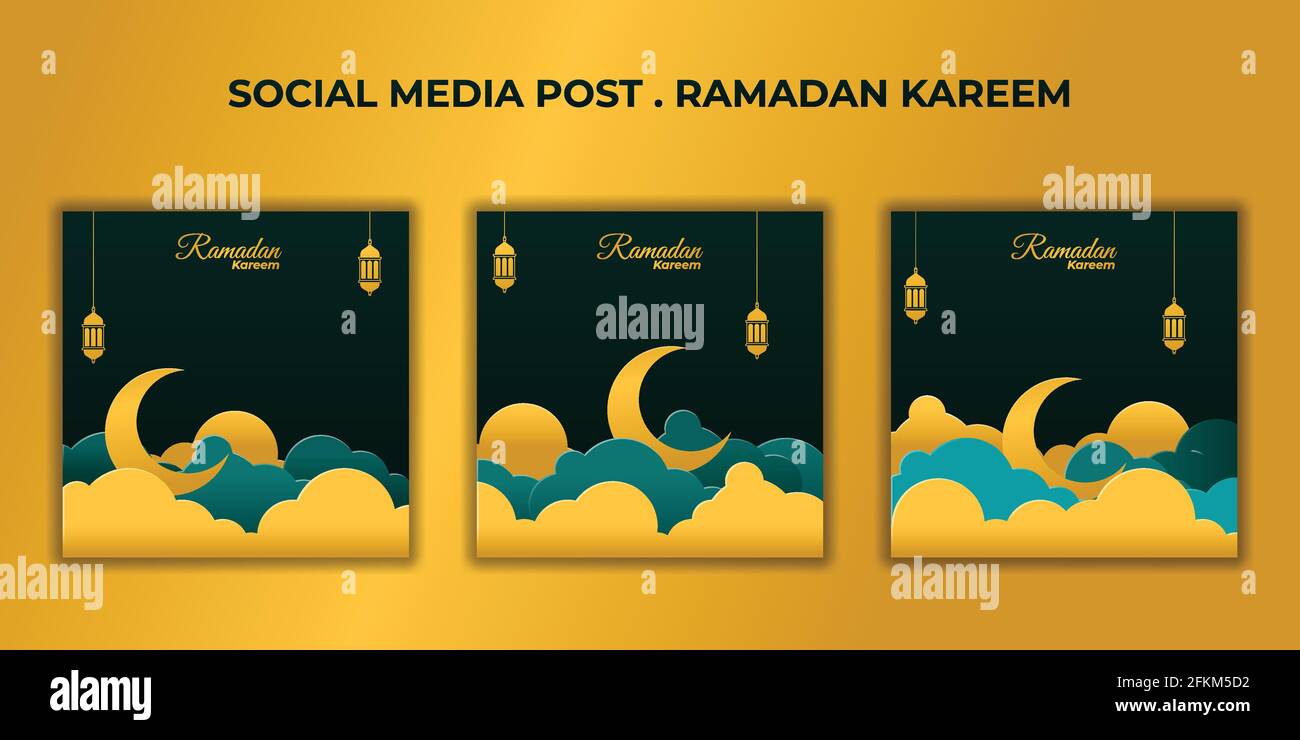 Ramadan Kareem Social media post. set of social media post template ...