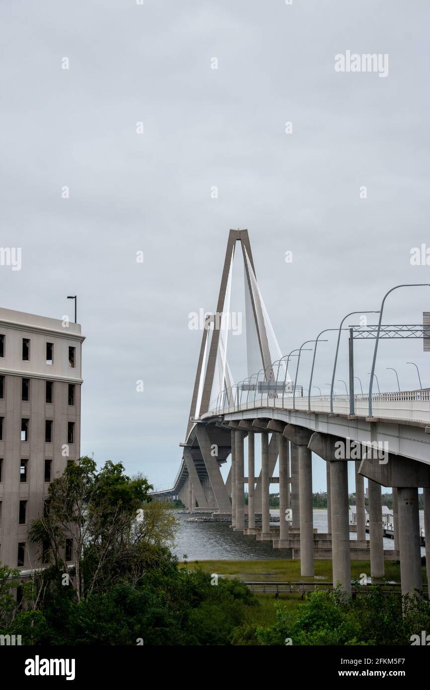 The Arthur Ravenel Jr. Bridge a cable-stayed bridge over the Cooper ...