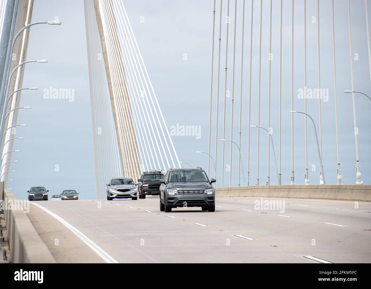 The Arthur Ravenel Jr. Bridge a cable-stayed bridge over the Cooper ...