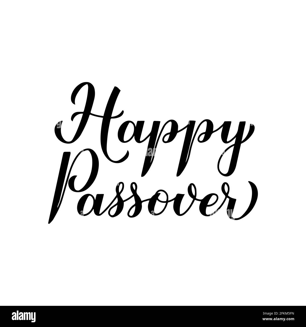 Happy Passover calligraphy hand lettering isolated on white. Jewish ...