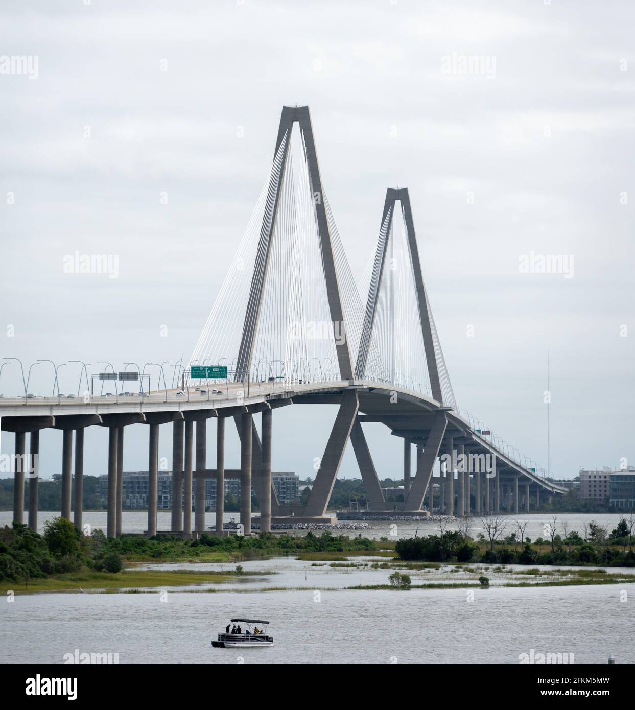 The Arthur Ravenel Jr. Bridge a cable-stayed bridge over the Cooper ...
