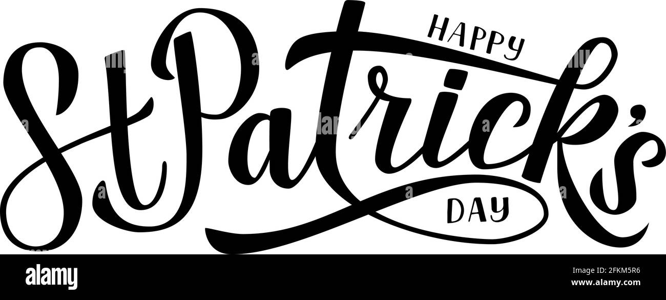 Happy St. Patrick s day calligraphy hand lettering isolated on white ...