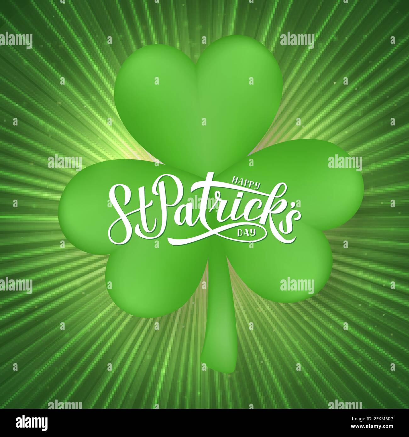 Happy St. Patrick s day lettering on a bright green background with ...