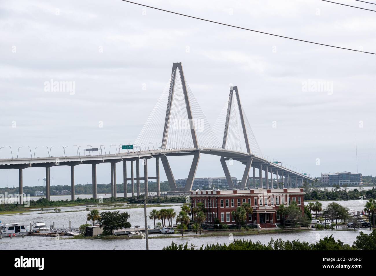 The Arthur Ravenel Jr. Bridge a cable-stayed bridge over the Cooper ...