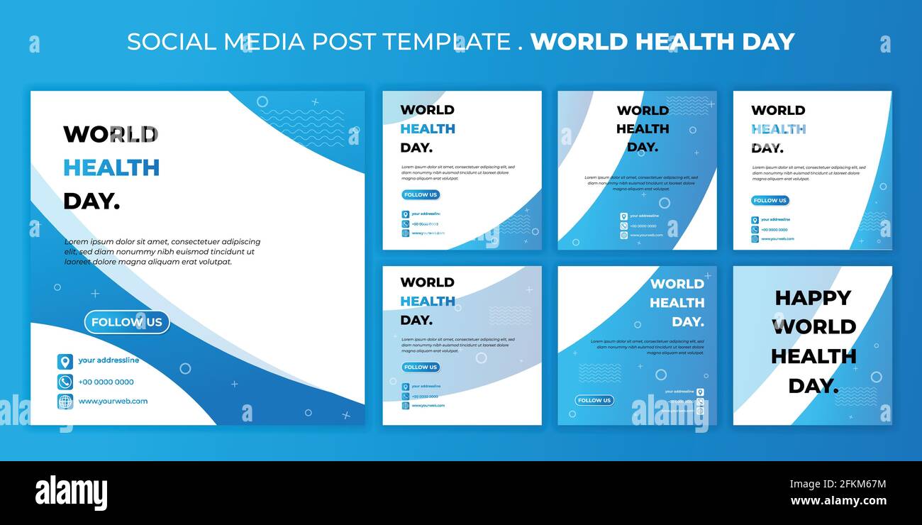 World health day design with Social media post template. set of social ...