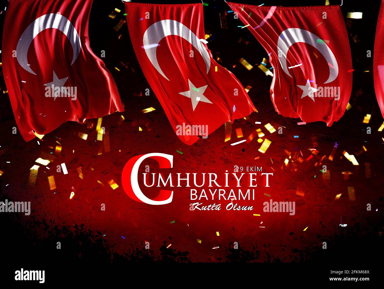 Turkish Flag, Flag design and presentation study - Turkey : 3D ...