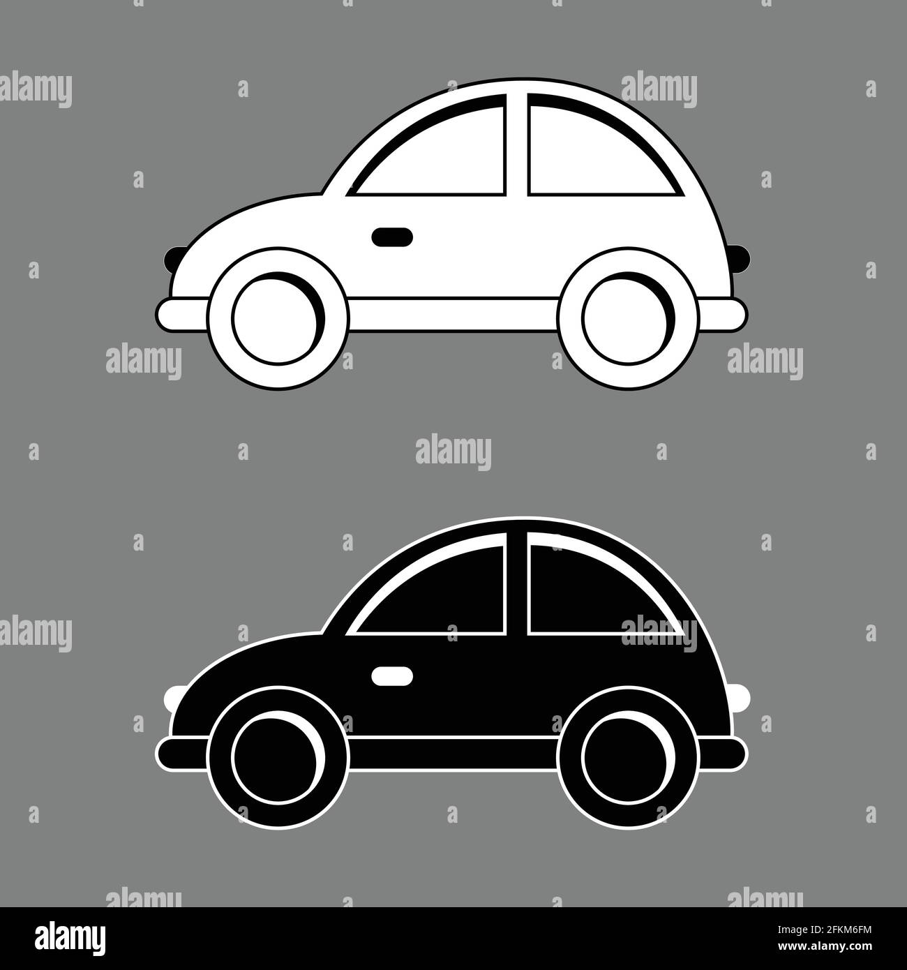Round shaped cars black white outline Stock Vector Image & Art - Alamy